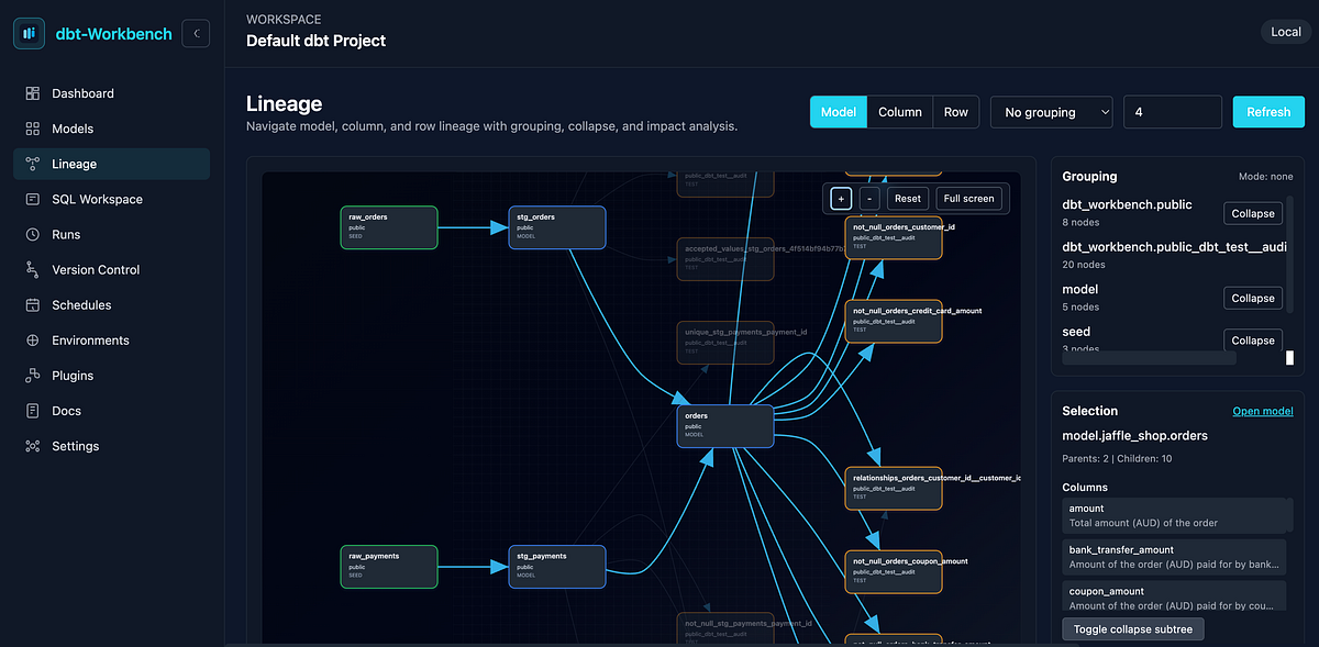 Building a dbt-UI I Wish Existed. An open-source dbt UI for lineage ...