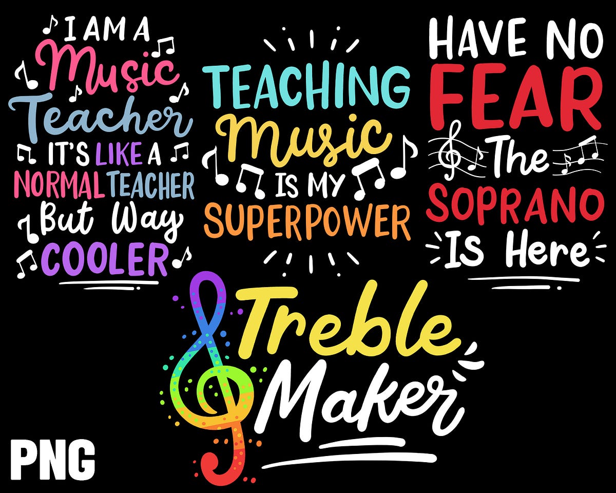 music teacher png bundle sublimation music teacher shirt design bundle ...