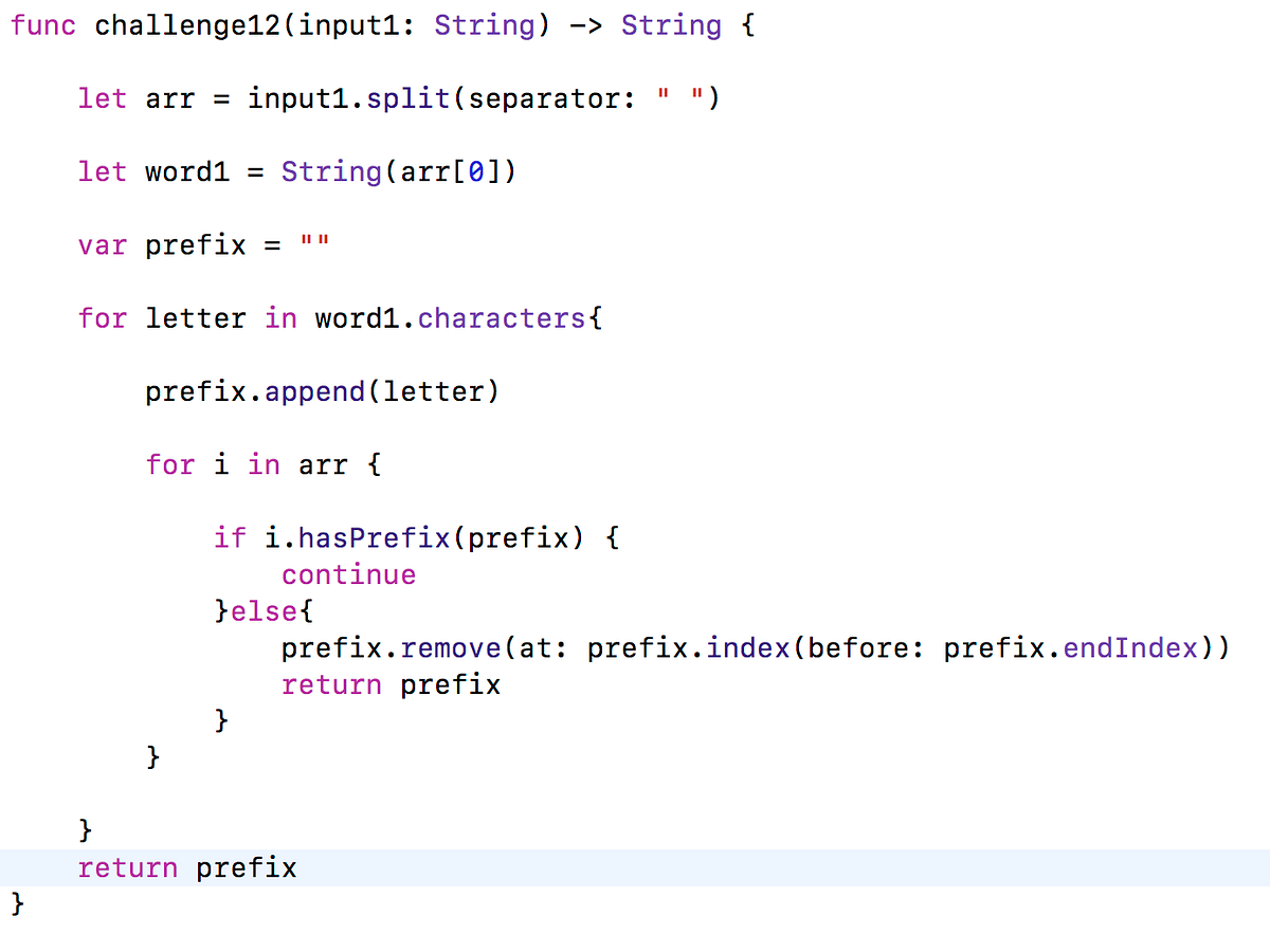Swift — Udemy : HWS Swift Coding Challenges 12(檢查Prefix是否相同) | by YC | Medium
