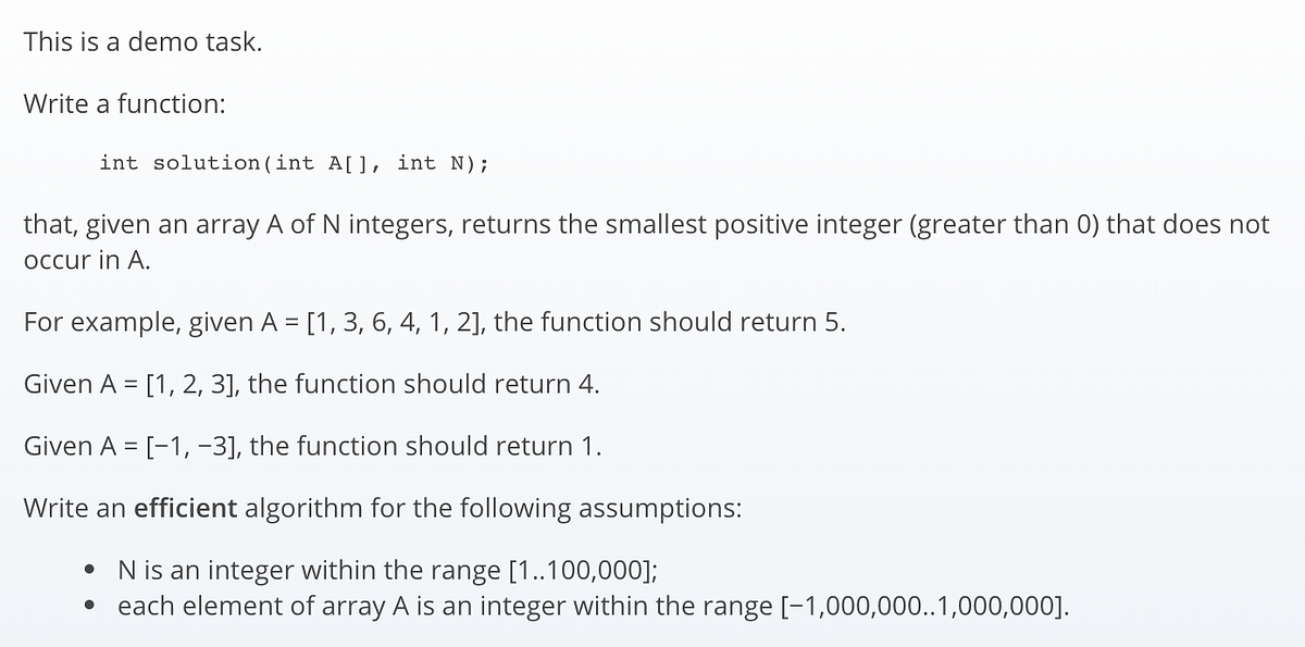 [Codility] Lesson 4 MissingInteger | by 유덕현 | Medium