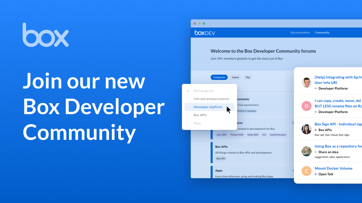 Join our new Box Developer Community! | by Olga Stefaniuk | Box Developer Blog | Medium