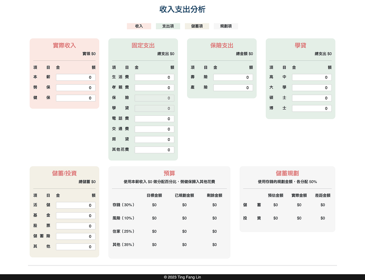 First vue project — 收支分析 先附上網址 https://lintf.github.io/IncomePlan/ 使用說明： 設計理念： 為了妥善分配每月的收支，使用百分比 ...