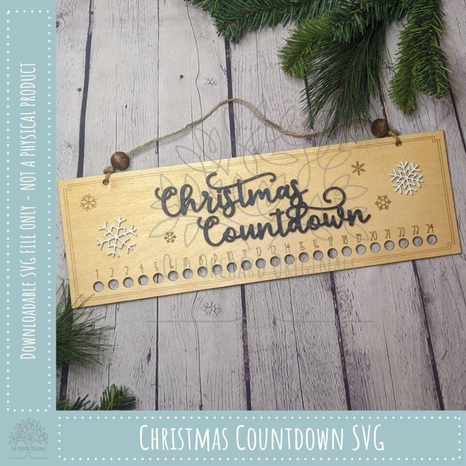 Christmas Countdown, Candy Cane Countdown, Digital File, SVG, Laser ...