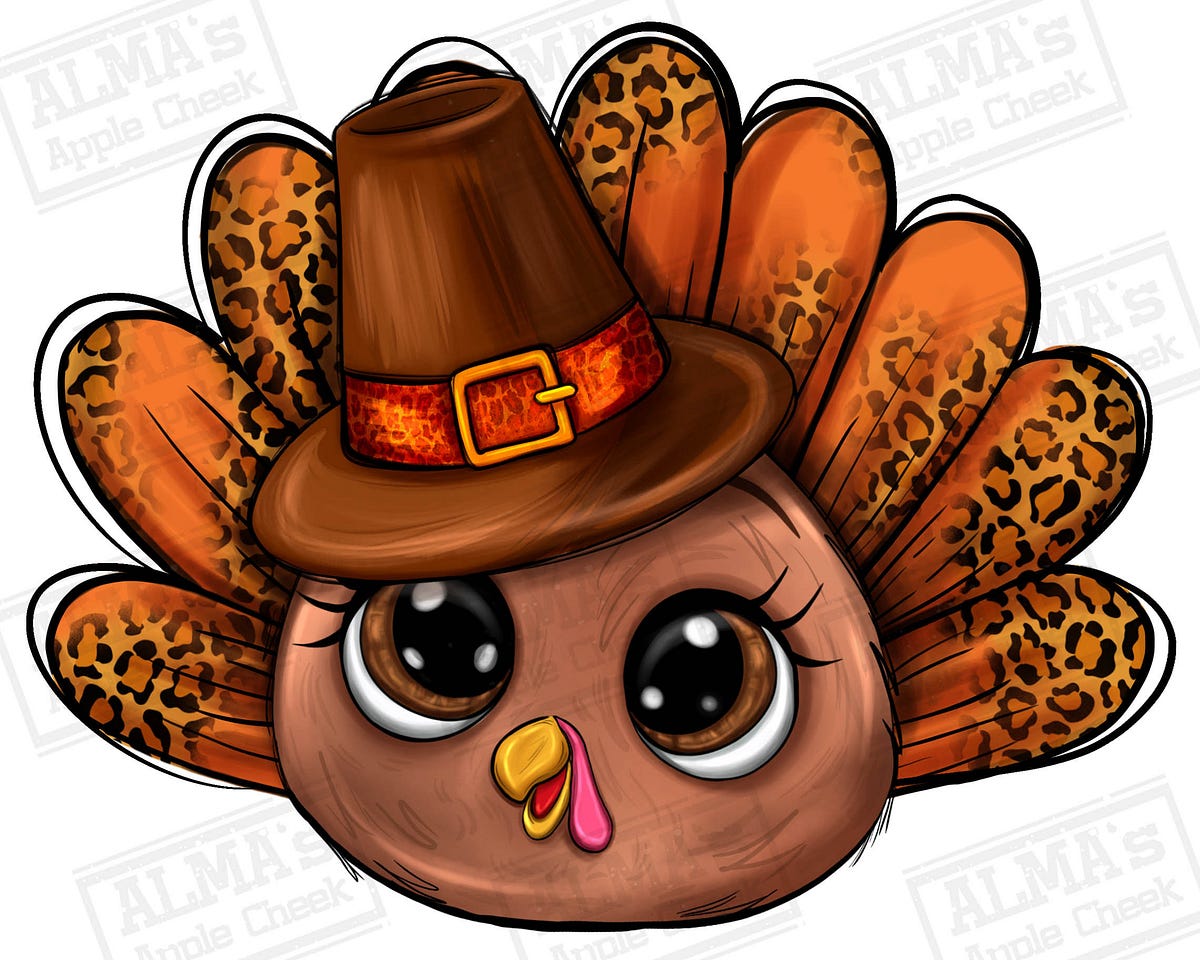Turkey and leopard pattern and thanksgiving hat png sublimation design ...
