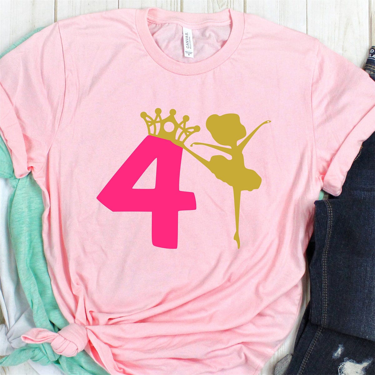 4 SVG, 4th birthday svg, Four svg, Ballerina Birthday svg, Ballerina 4 svg, Princess Birthday ...