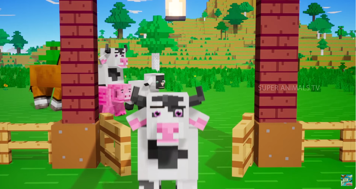 Minecraft Animal’s Barn Construction Farm Diorama — Minecraft Dog Cow ...