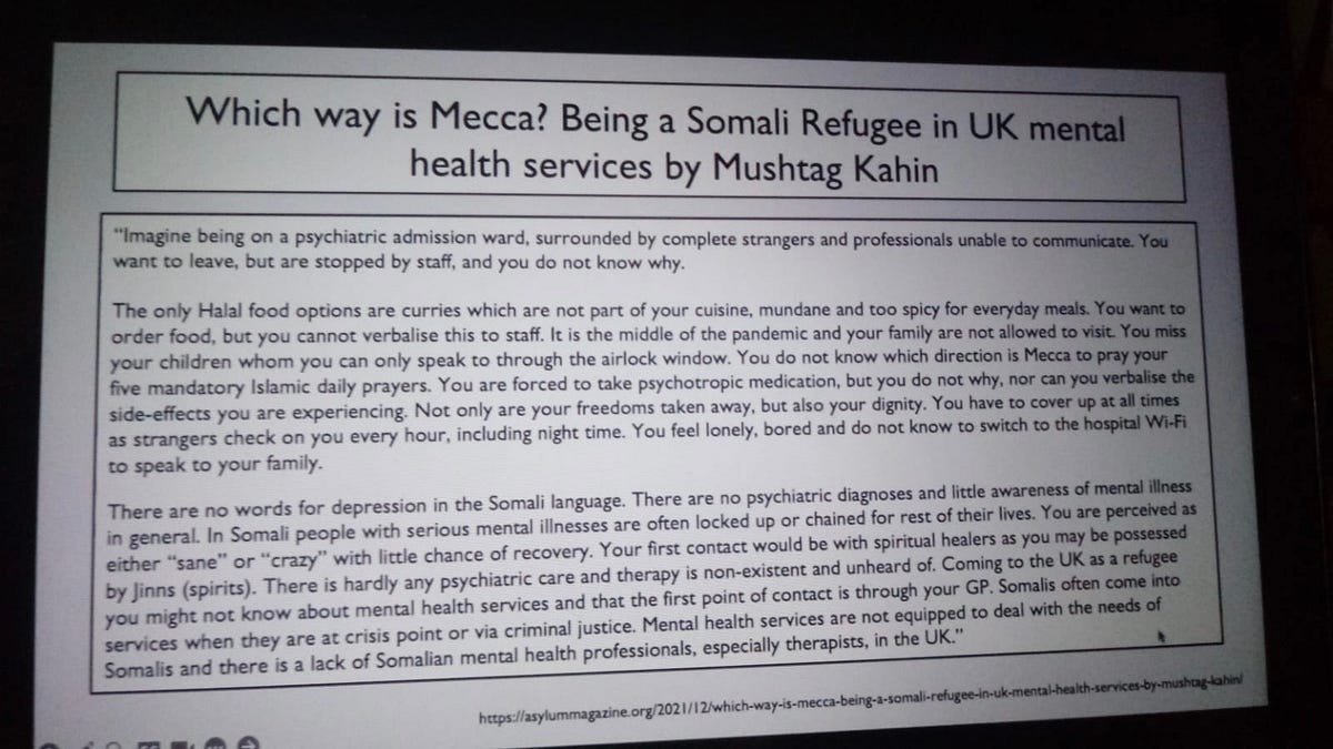 Which way is Mecca? A Somali refugee in UK mental health services ...
