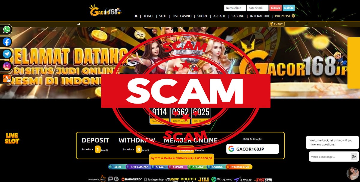 GACOR168JP: Waspada terhadap Situs Scam dan Penipuan Online, Harap ...