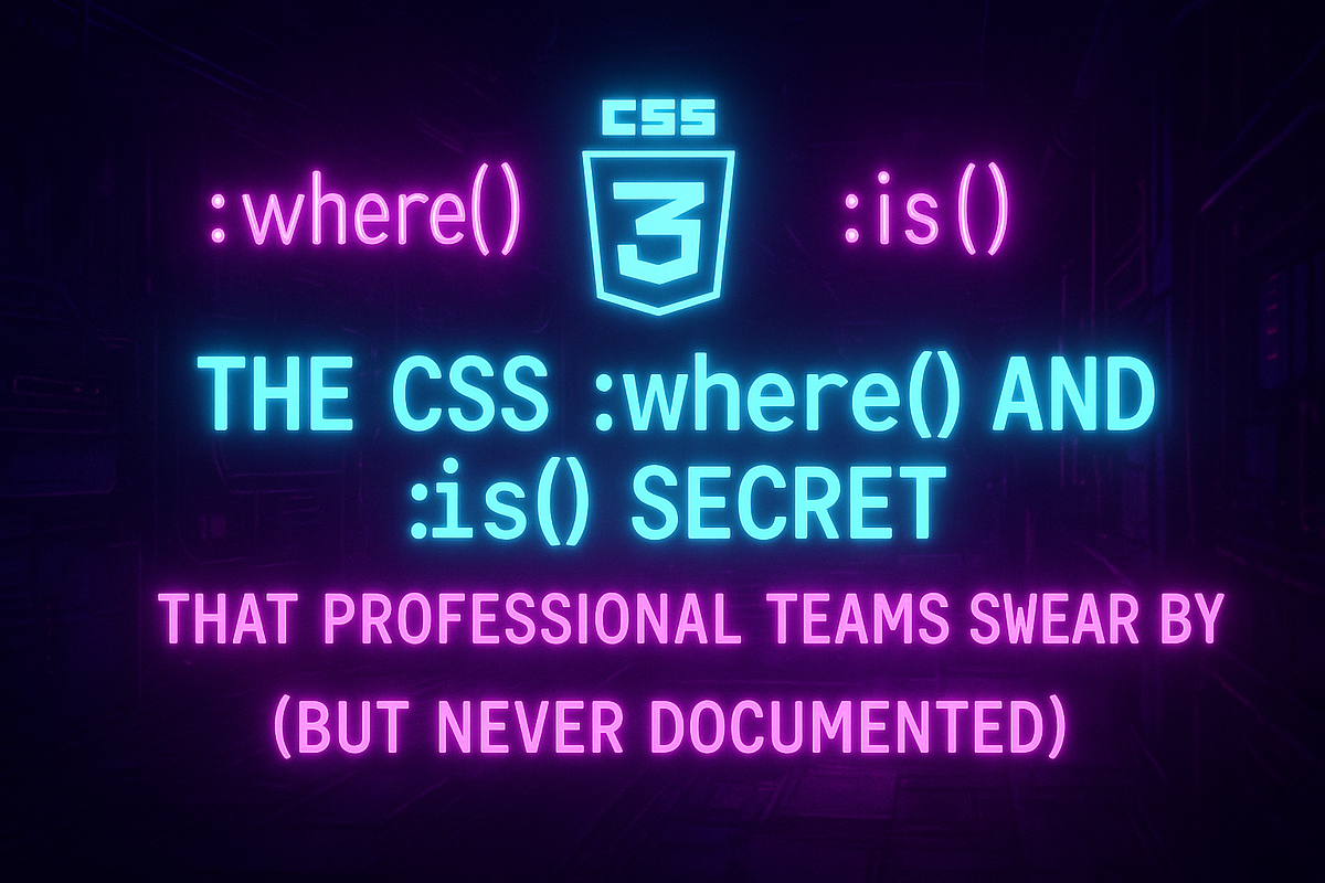 The CSS :where() and :is() Secret That Professional Teams Swear By (But Never Document) | by ...