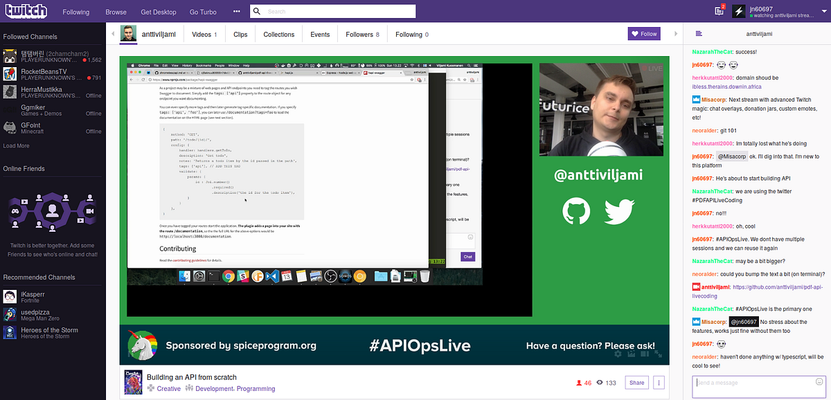 Sunday afternoon #APIOpsLive — building API from scratch with Viljami ...
