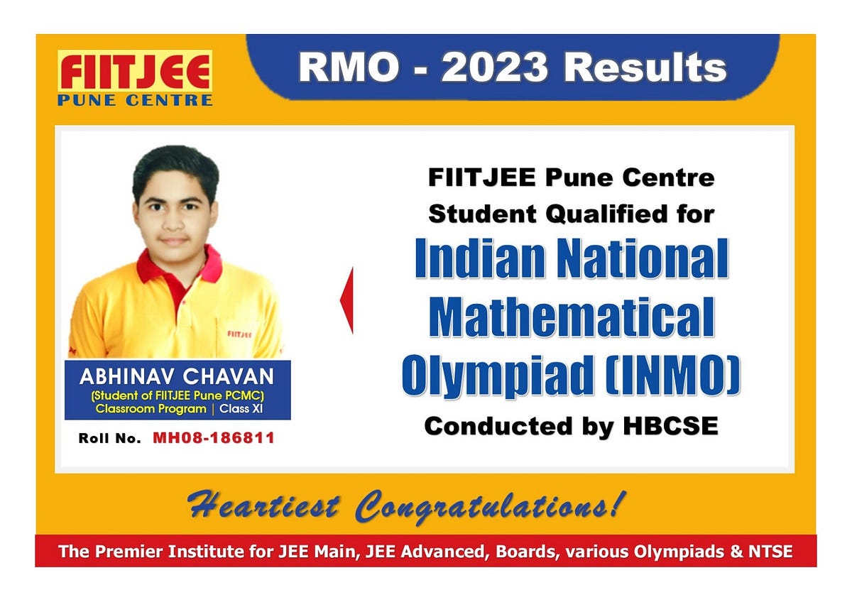 🗣️ RMO 2023 Results - FIITJEE PUNE CENTRE - Medium