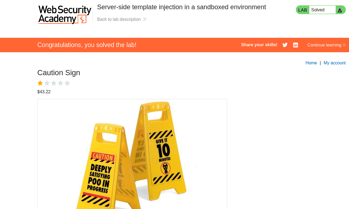 Expert Lab: Server-side template injection in a sandboxed environment ...