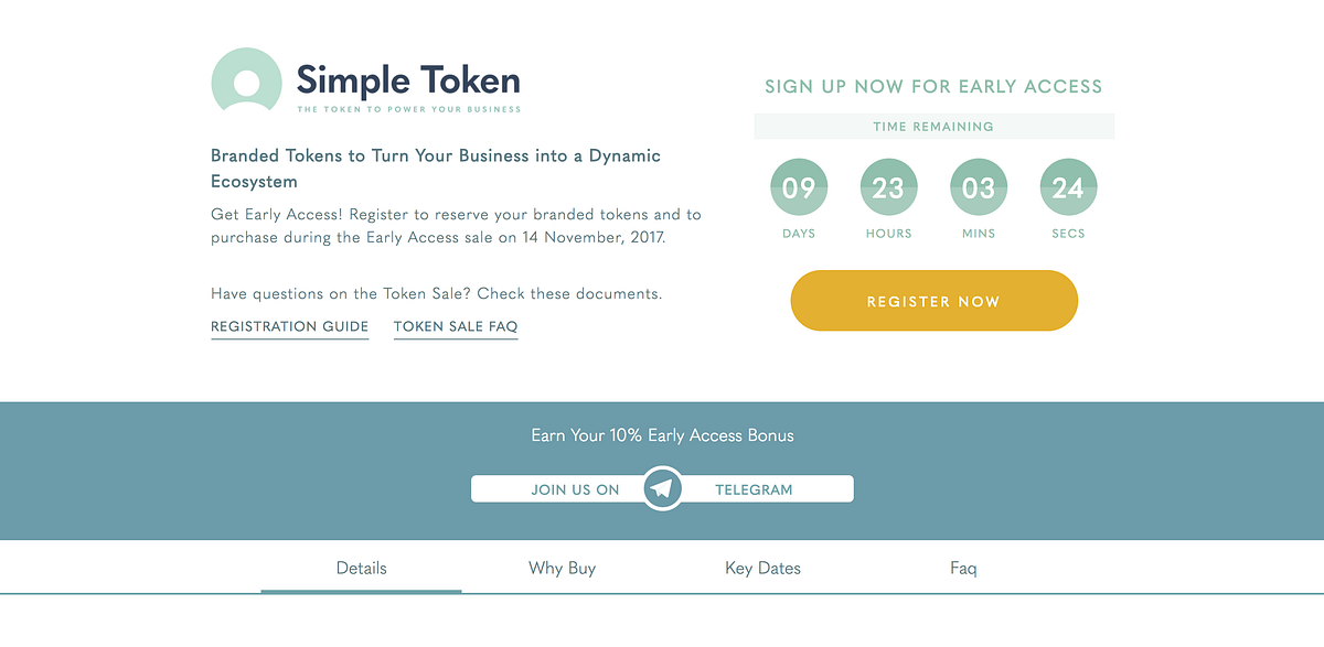 Early Access registration for Simple Token sale is now underway! | by ...