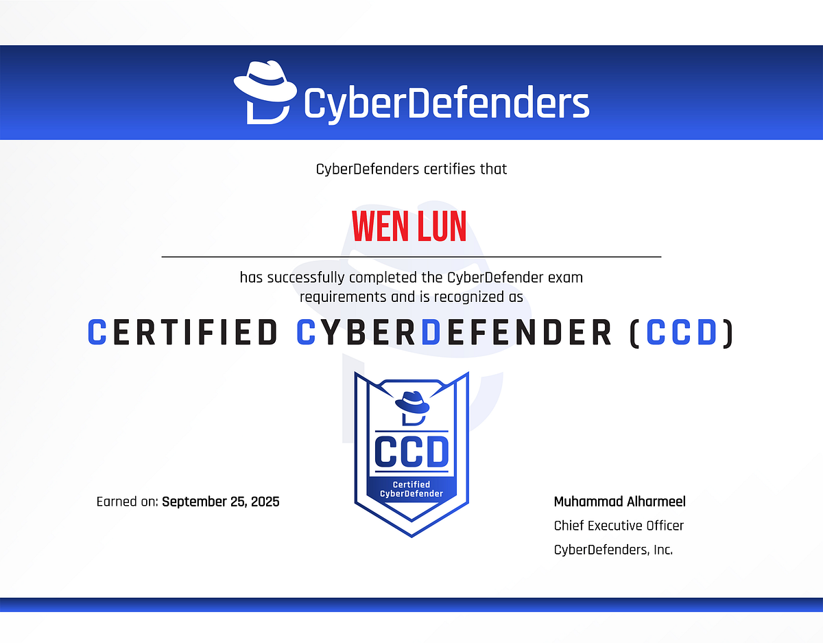 CyberDefender — CCD Certification Review | by whoami | Medium