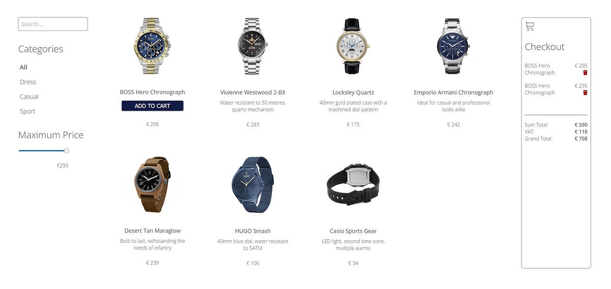 E-Shop. Tools: React + CSS, HTML | by Marko Ringo | Medium
