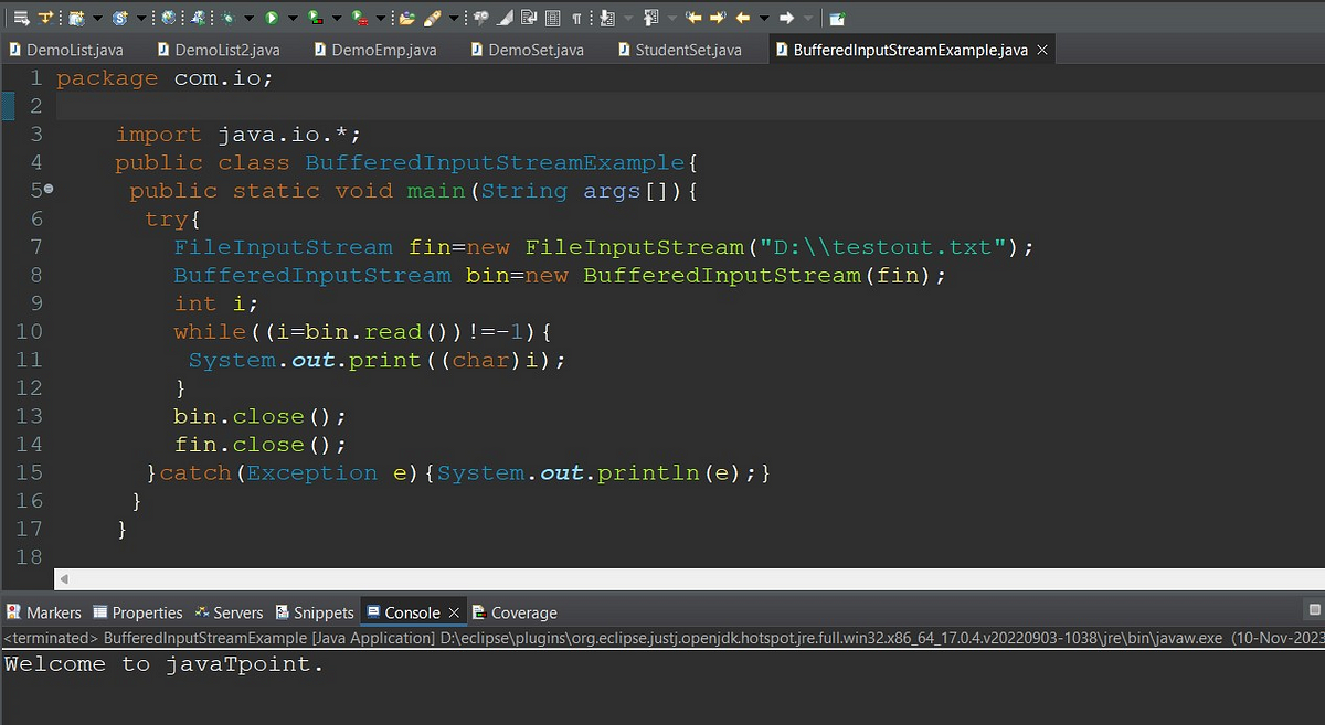 Java Bufferedinputstream Class Java Bufferedinputstream Class Is Used By Nikhil Sambhaji