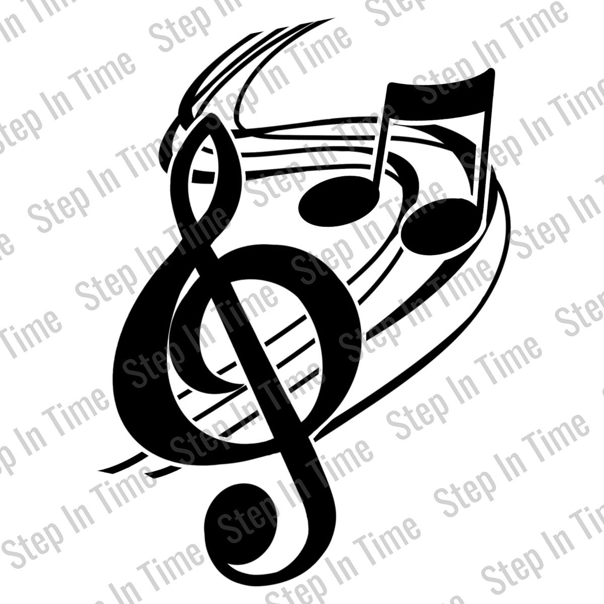 Music Notes Swirl Digital Cut File SVG for Cricut Silhouette Brother or ...