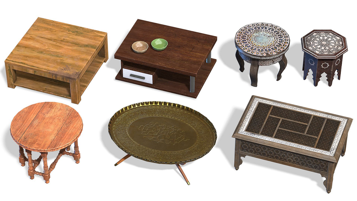 3D Asset Pack: Low Poly Tables pack (Arabic) | by AAA Animators | Medium