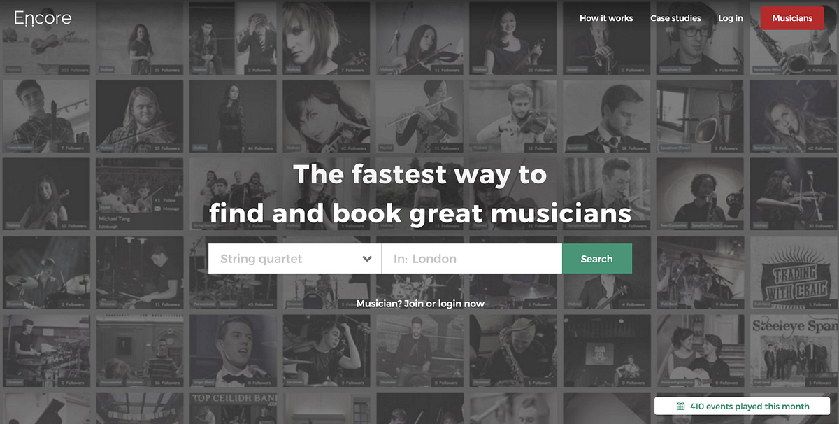 Encore: Musicians On-demand. I’m really, really excited about Encore ...