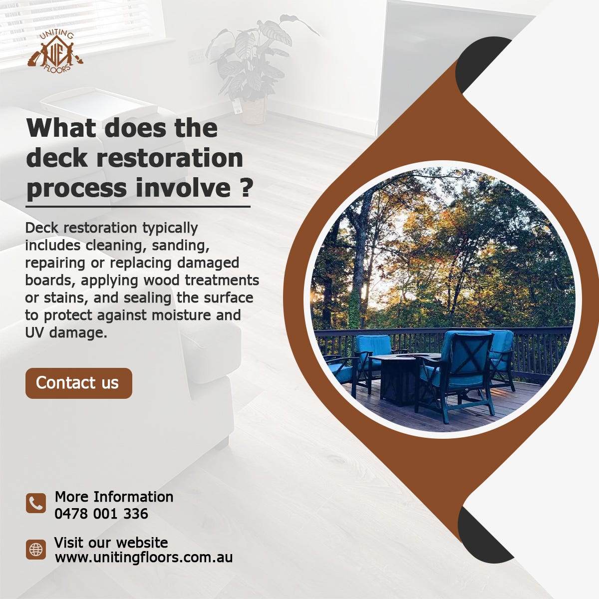 What does the deck restoration process involve? # ...