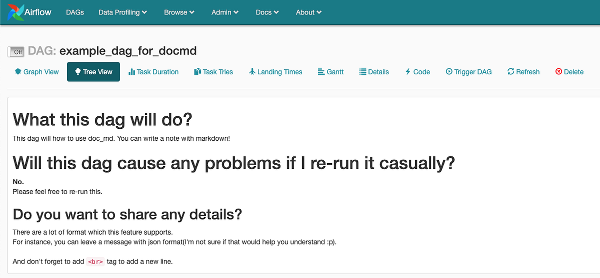 Encouragement of Airflow doc_md. Airflow is a great task flow ...