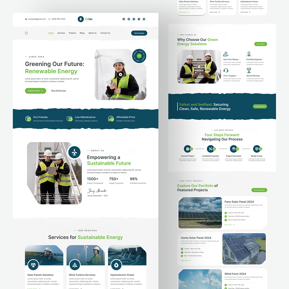 Solar and Renewable Energy Website UI Design Figma | Web Design ...