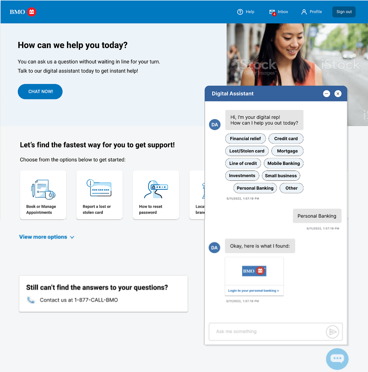 BMO Chatbot Experience. Reimagining the instant customer… | by ...