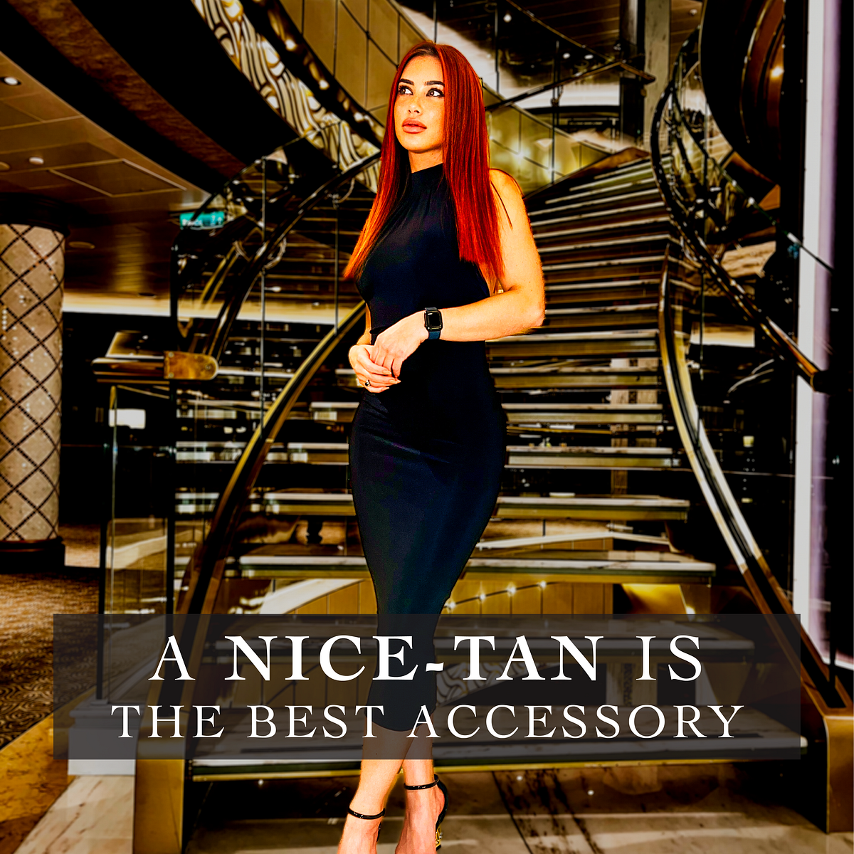 the ultimate power duo: a black dress and spray tan | by Ward Smith ...