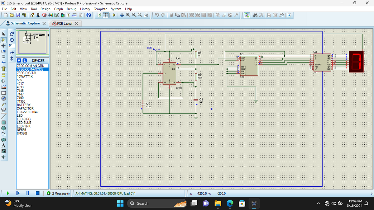Creating a Simple Digital Display: Utilizing a 555 Timer to Clock a 7490 Decade Counter and ...