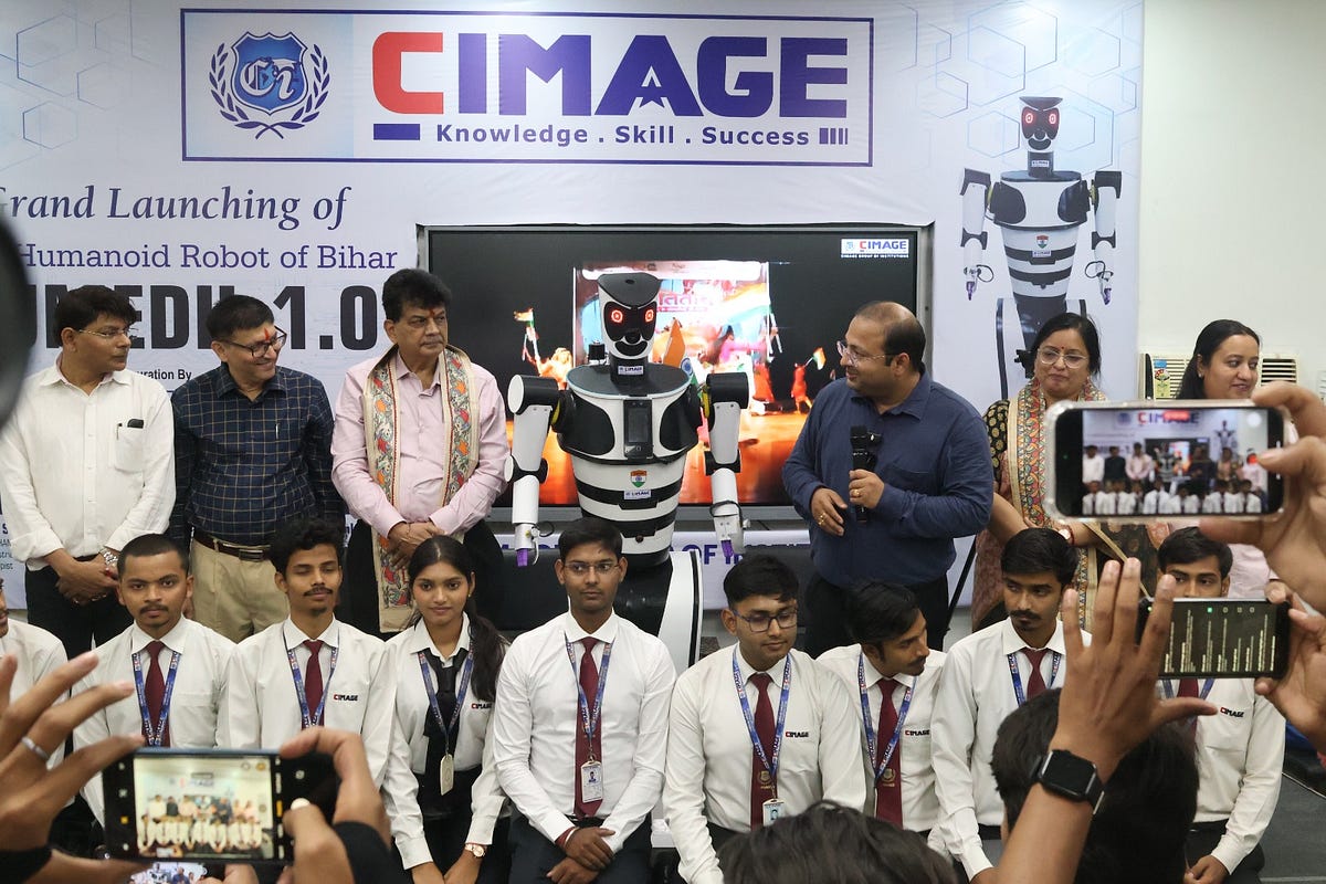 “CIMAGE Group Launches Bihar’s First Humanoid Robot: Sumedh 1.0 | by CIMAGE College | Medium
