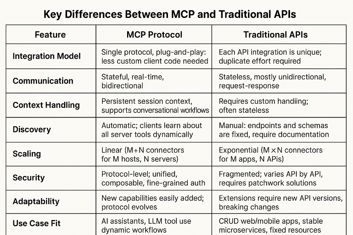 Model Context Protocol (MCP) vs Traditional APIs: Key Differences and Use Cases | by Codiste ...