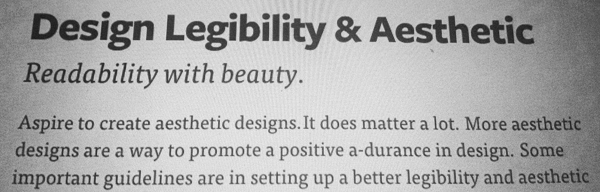 Design Legibility & Aesthetics. Readability with beauty. | by Aliya ...