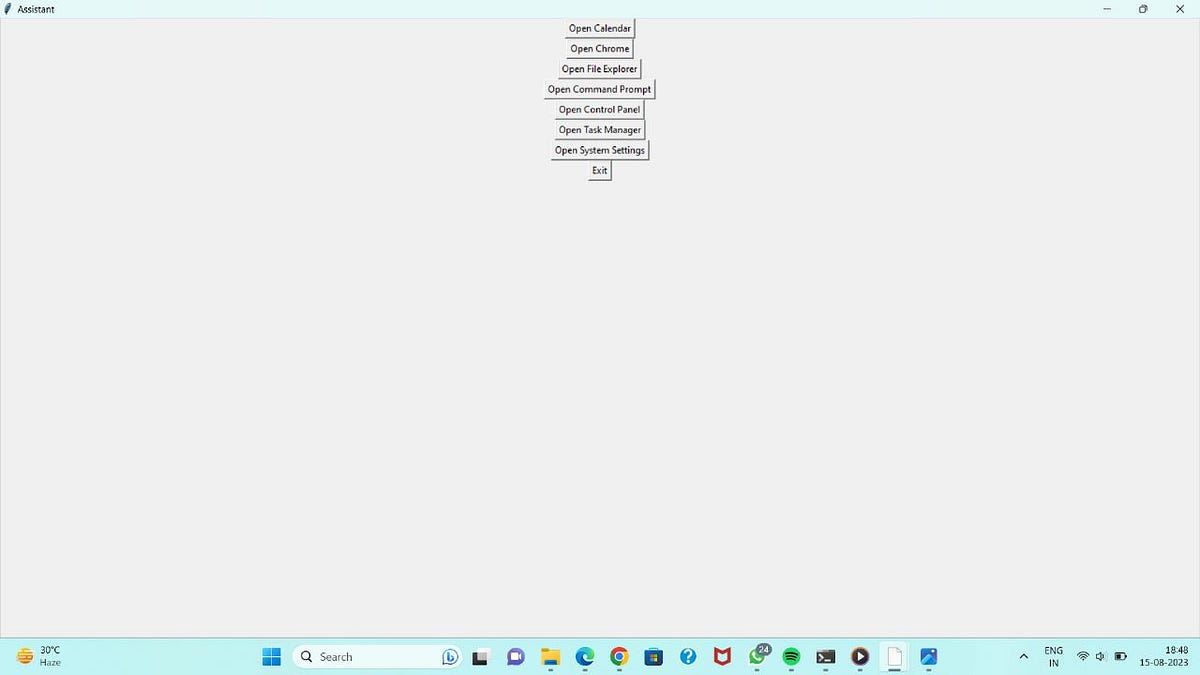 Made Python Menu Programme Using Tkinter And Can Open Any Application