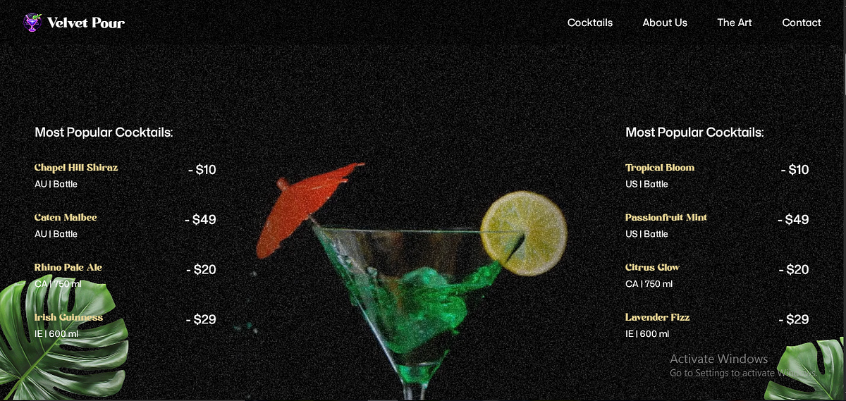 📝From Design to Delight: How I Built a Smooth & Animated Cocktail Landing Page with React ...