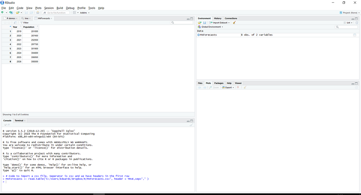 Importing data into R. For my first project I want to report… | by Paul Edwards | data-knowledge ...