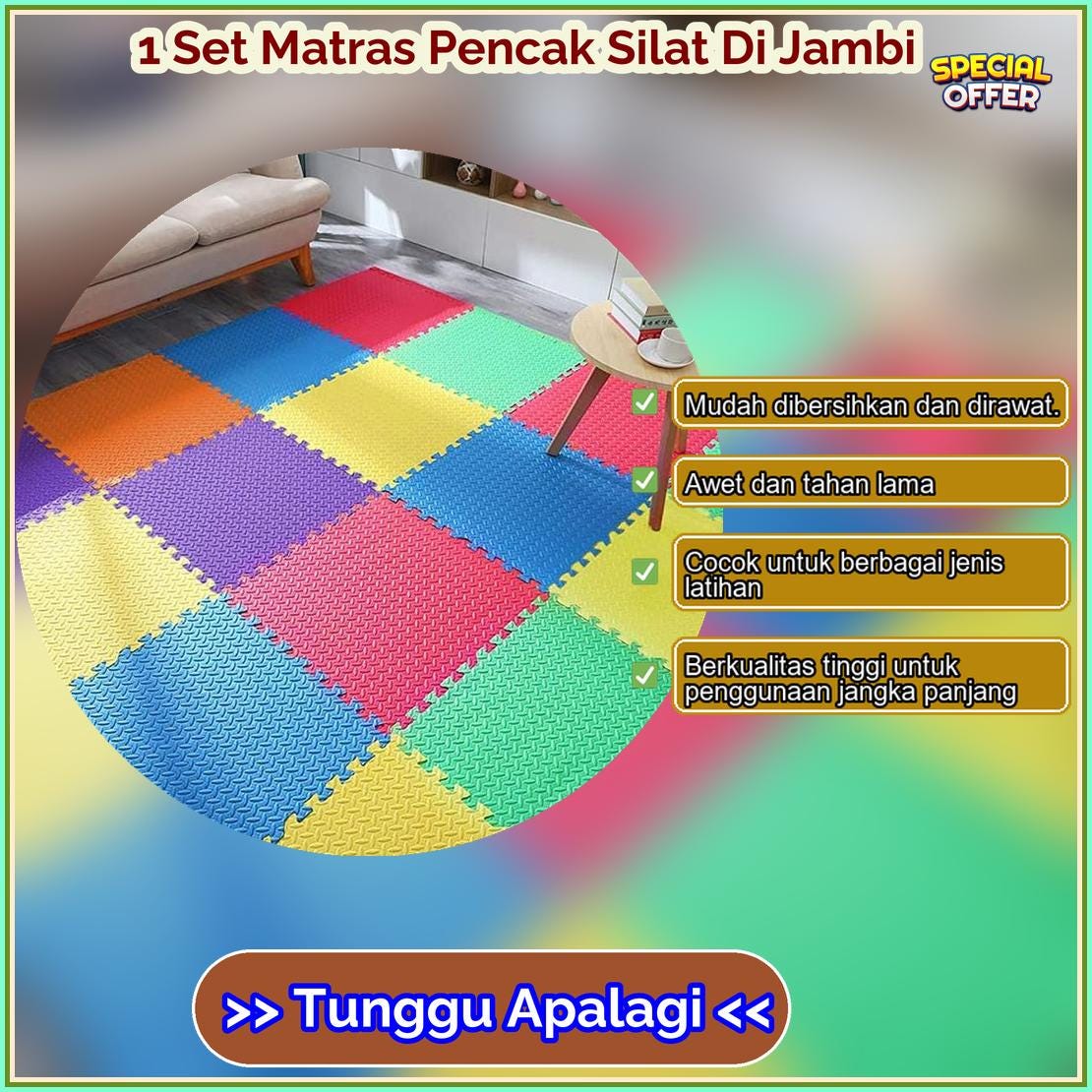 1 Set Matras Pencak Silat Di Jambi - Eva Mat Tebal - Medium