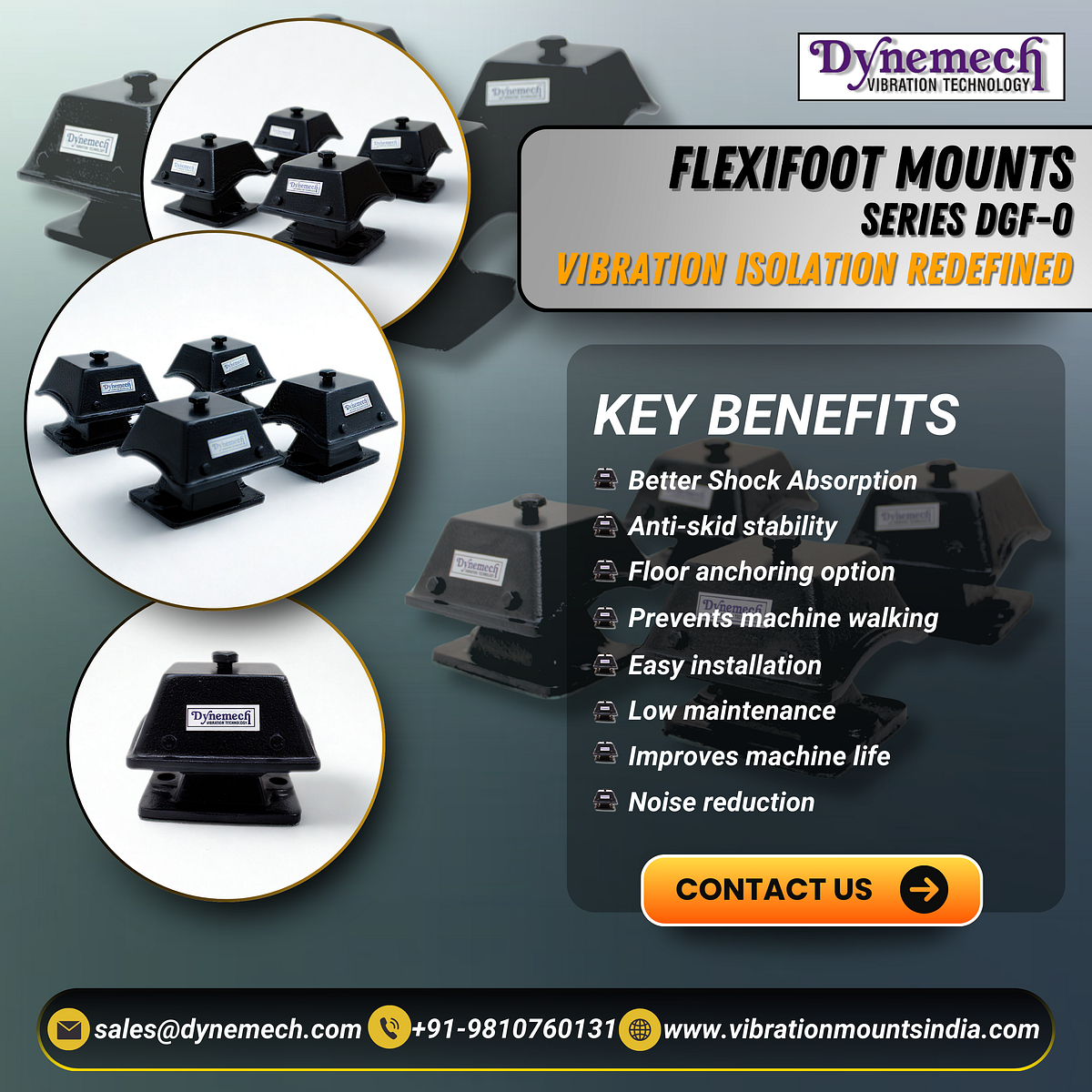 Dynemech Flexi Foot Mounts — Series DGF | Anti-Vibration Solution for ...