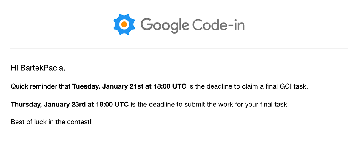 The end of Google Code-in 2019. 21st January, 12:32 AM. This day has ...