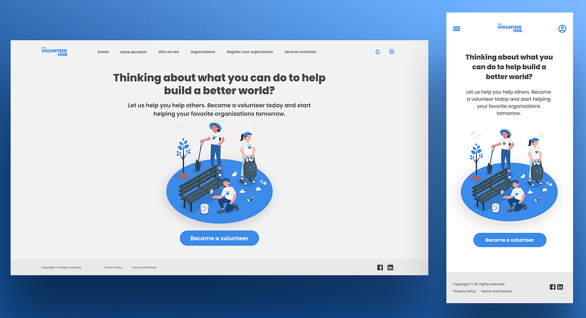 The Volunteer Hub — A responsive website for Social Good | by Pedro ...