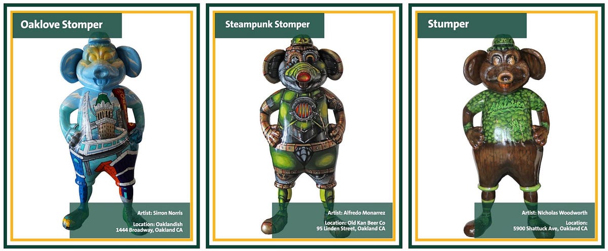 Oakland A’s Unveil Stomper in the Town Art Project | by AthleticsPR ...