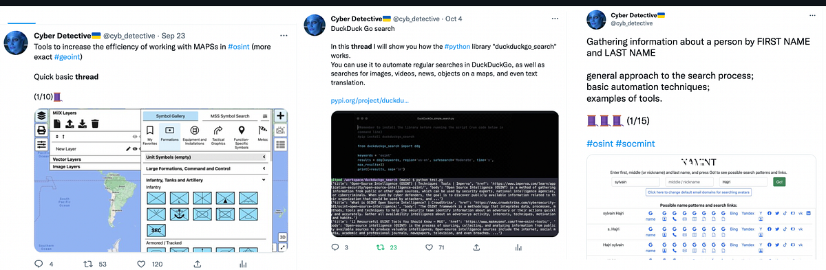 36 quick and simple Twitter threads about OSINT | by cyb_detective | Medium