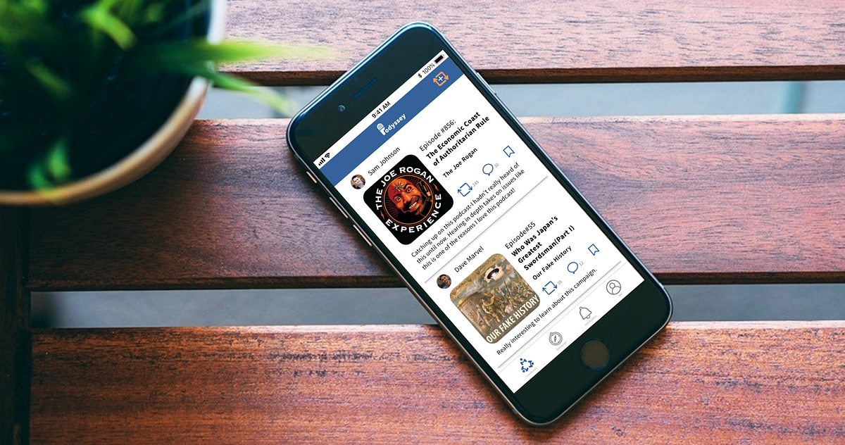 Podyssey: UX App Redesign. Podyssey as an existing podcast sharing ...