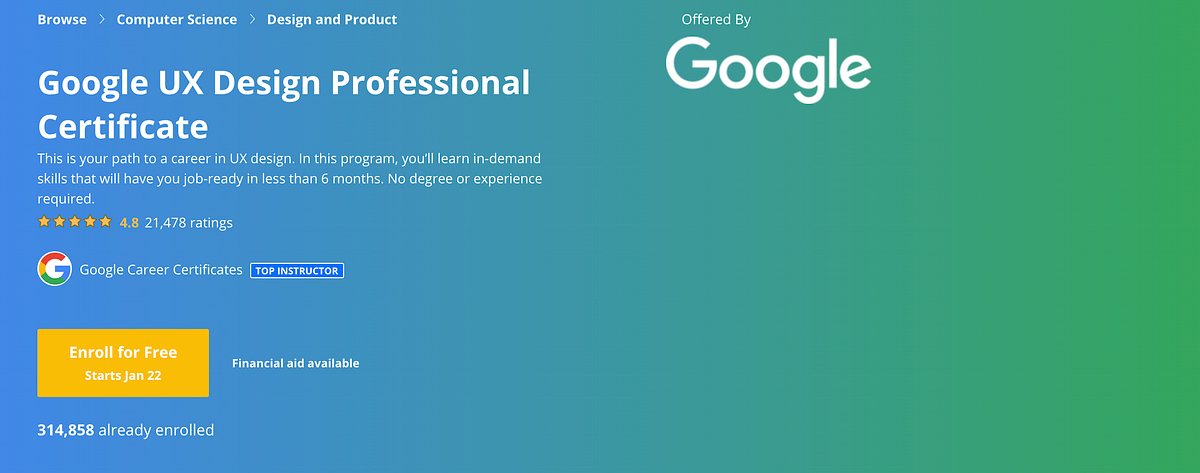 Google UX certification review. There are many reviews already out ...