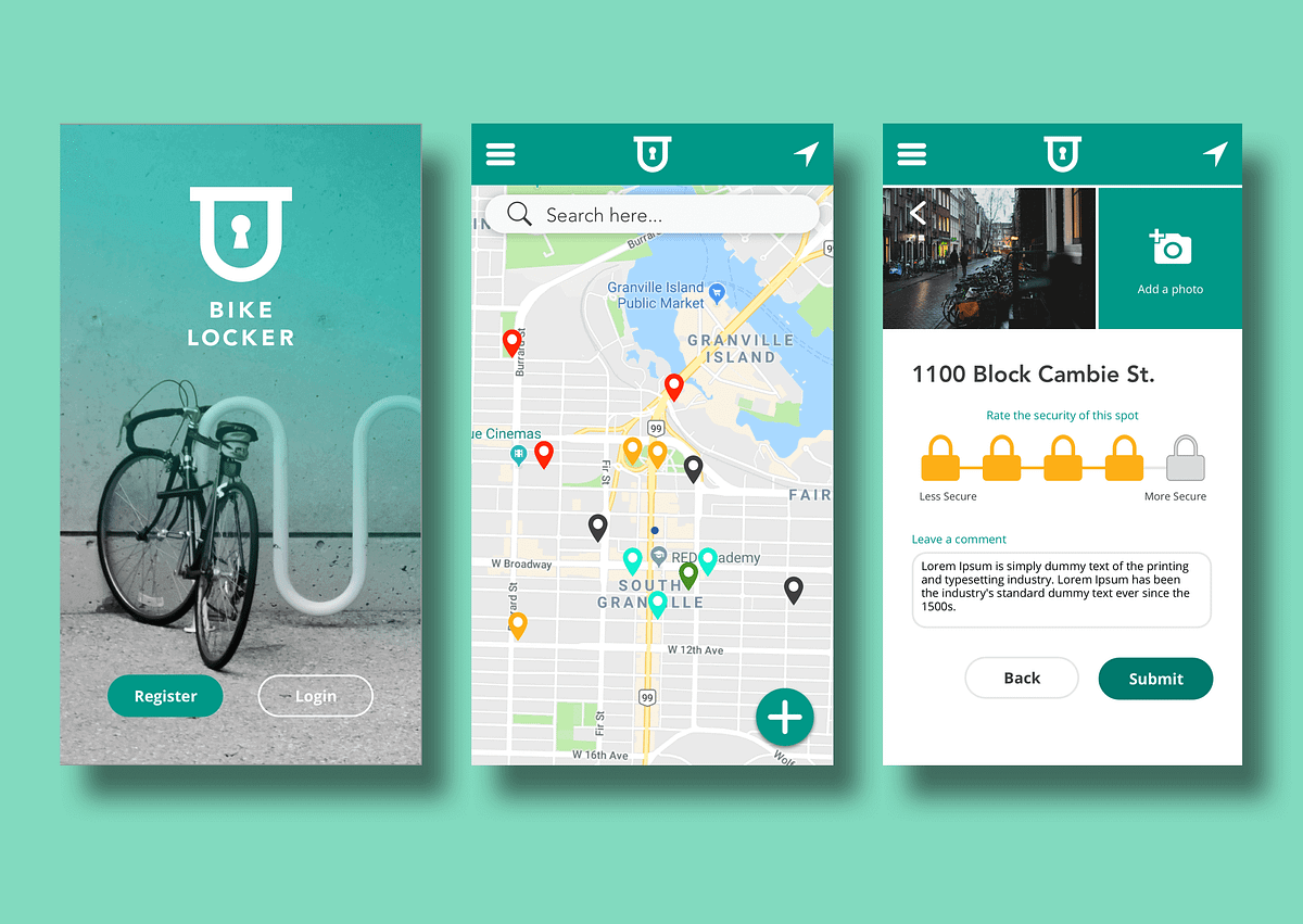 Bike Locker: iOS mobile app design for bicycle safety (UX case study ...