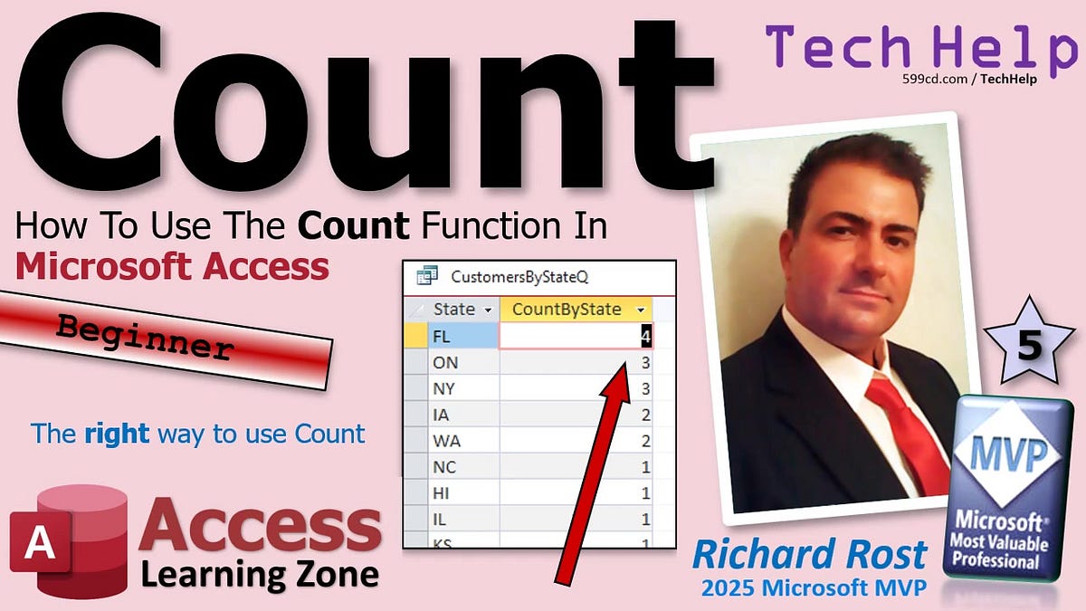 How To Use The Count Function In Microsoft Access | by Richard Rost ...