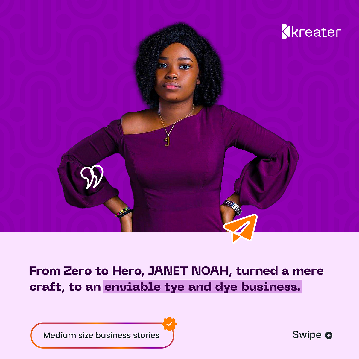 From Zero to Hero, JANET NOAH, turned a mere craft, to an enviable tye ...