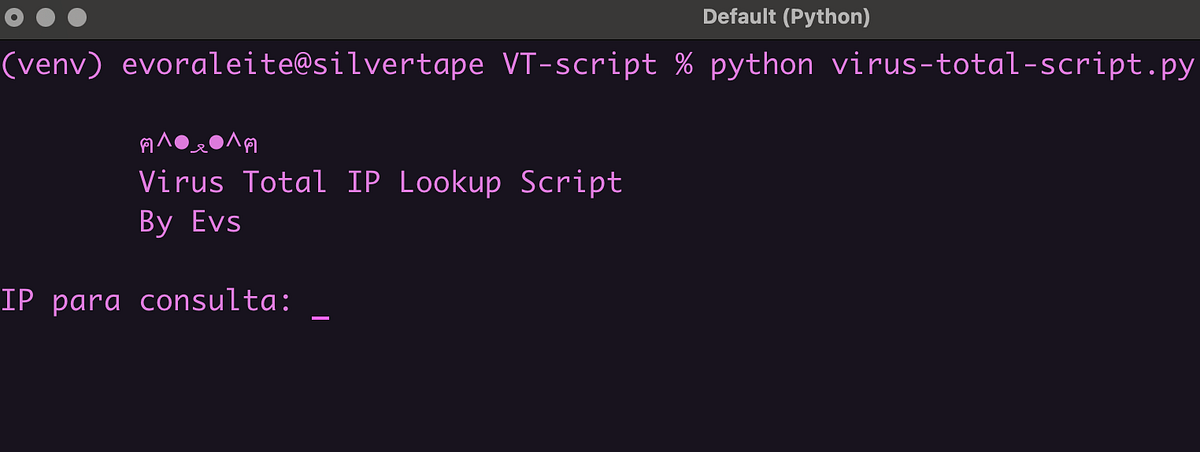 Basic IP-lookup Automation Script for VirusTotal | by Evs | Medium