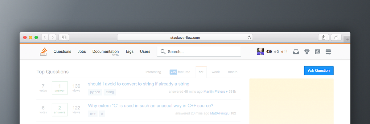 How Stack Overflow Redesigned our Top Navigation | by Kurtis Beavers | Stack Overflow Design ...