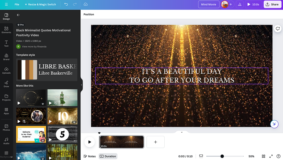 How to create a mind movie in Canva | by Celina Unkles | Medium