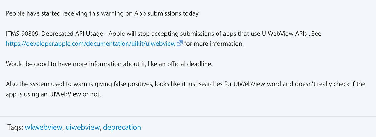 How to แก้ปัญหา itms-90809. หมายเหตุ กระทู้นี่เหมาะสำหรับ iOS… | by Sinj Menaruchi | Medium